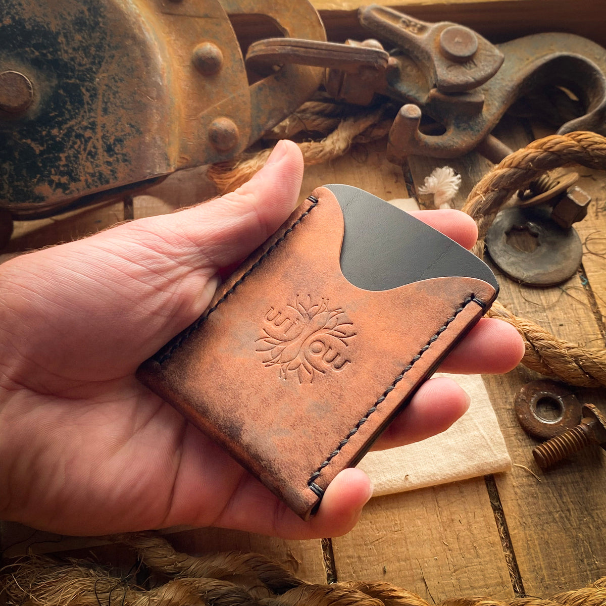 Limited Run - 3 Pocket - Slim Card Wallet - Rustic Bronze - Black ...