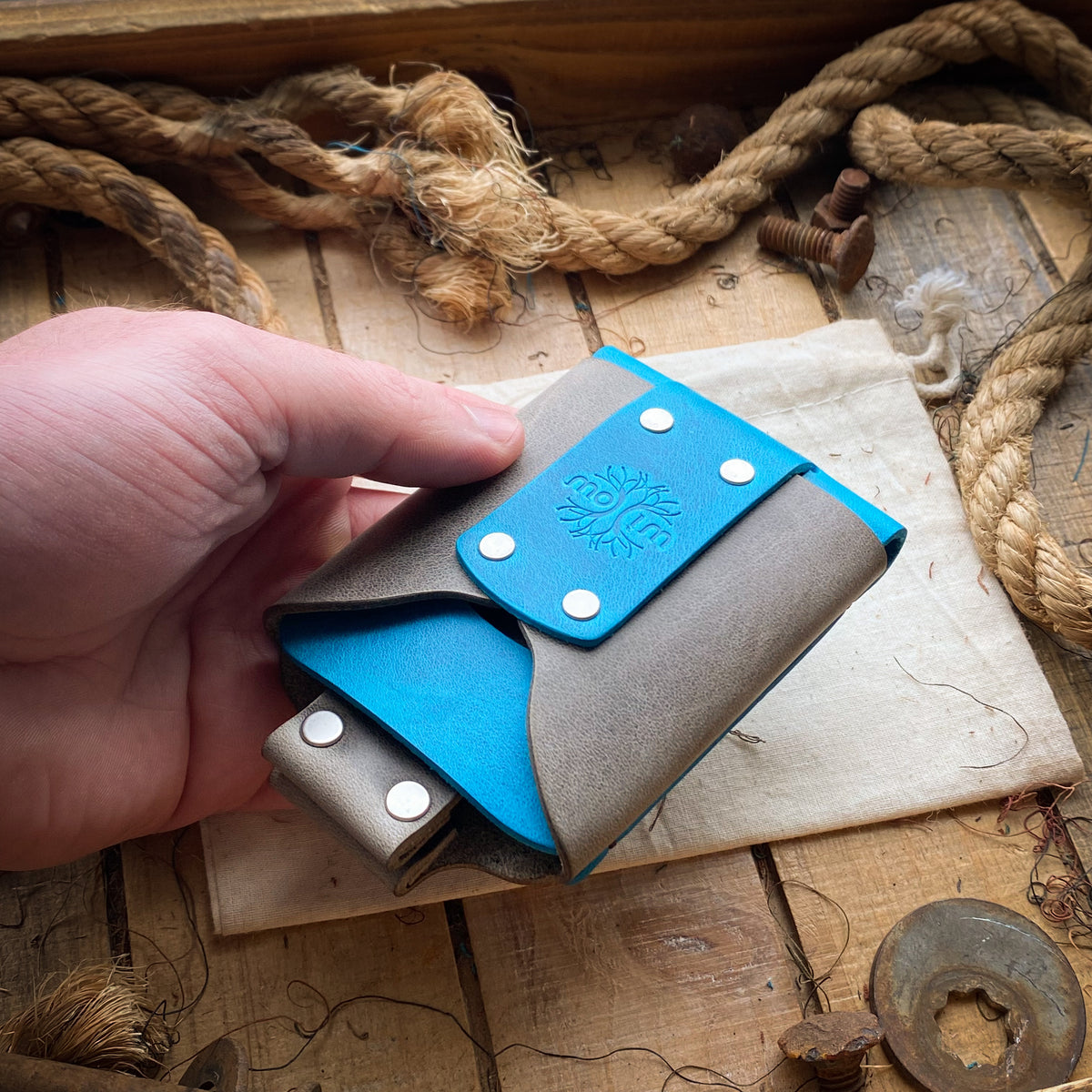 Original Knocks Minimalist Wallet - Blue Raspberry and Charcoal ...