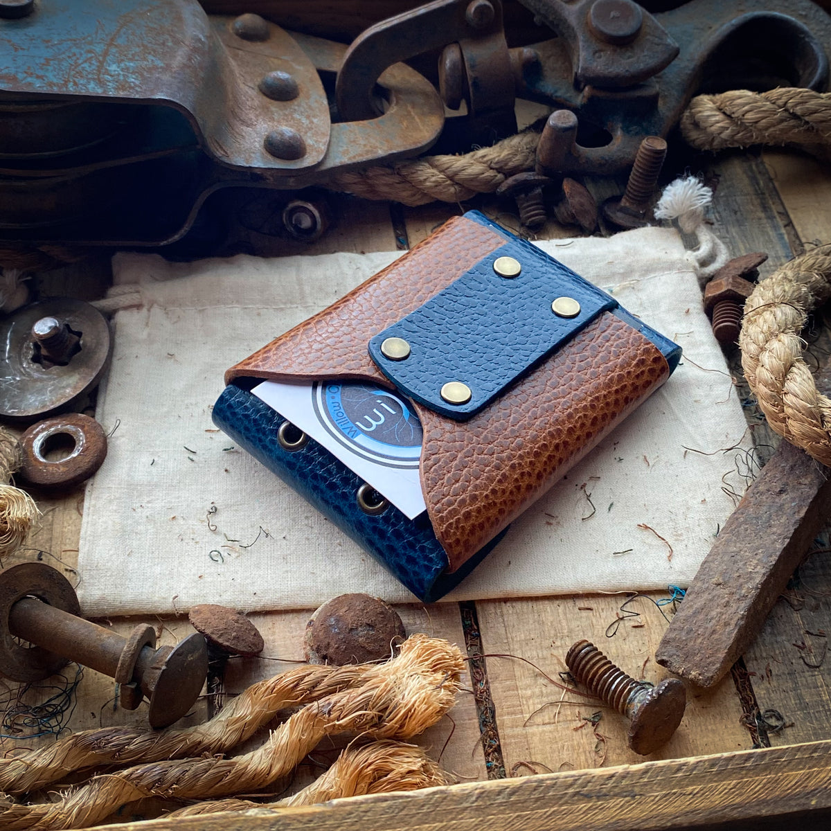 Original Luxe Minimalist Wallet - Blue Dollaro and Whiskey Dollaro ...