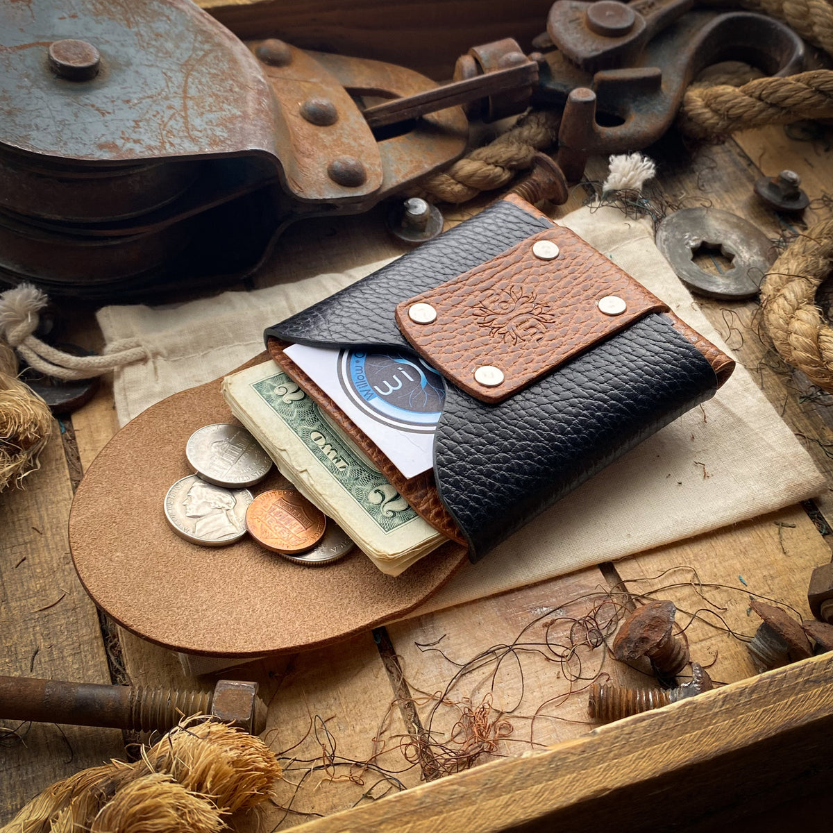 Wide Wask Minimalist Wallet - Whiskey Dollaro and Black Dollaro ...